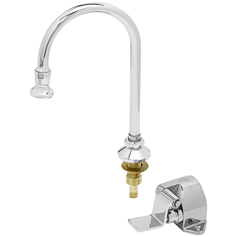 T&S B-0507-03 Single Pedal Valve with 5 13/16" Rigid Dummy Gooseneck ...