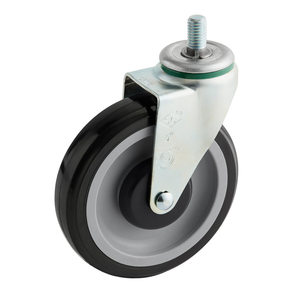 5" Polyurethane Swivel Stem Shopping Cart Caster with 1/2"-13 Threading
