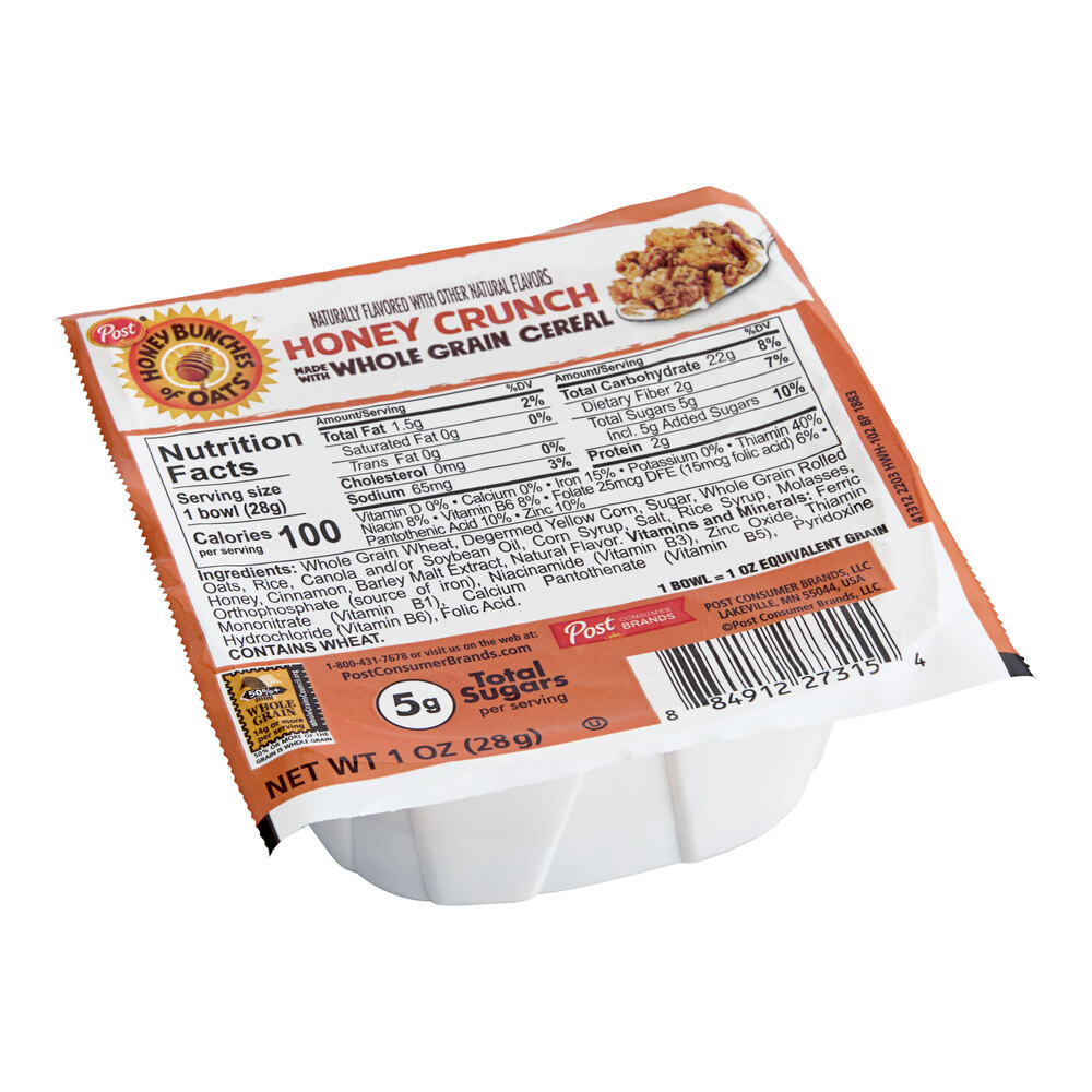 Post Honey Bunches of Oats Honey Crunch Cereal Single-Serve Cup 1 oz ...