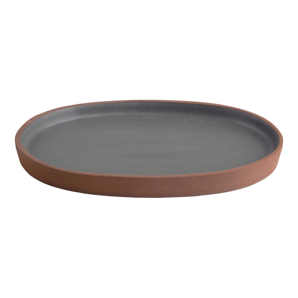 Maria Portugal Terracota Terra 7 1/2" x 5 1/4" Gray High Rim Oval ...