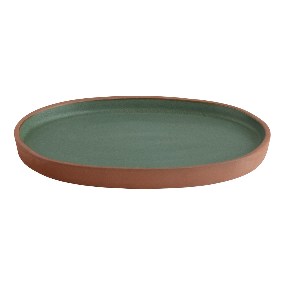 Maria Portugal Terracota Terra 7 1/2" x 5 1/4" Green High Rim Oval ...