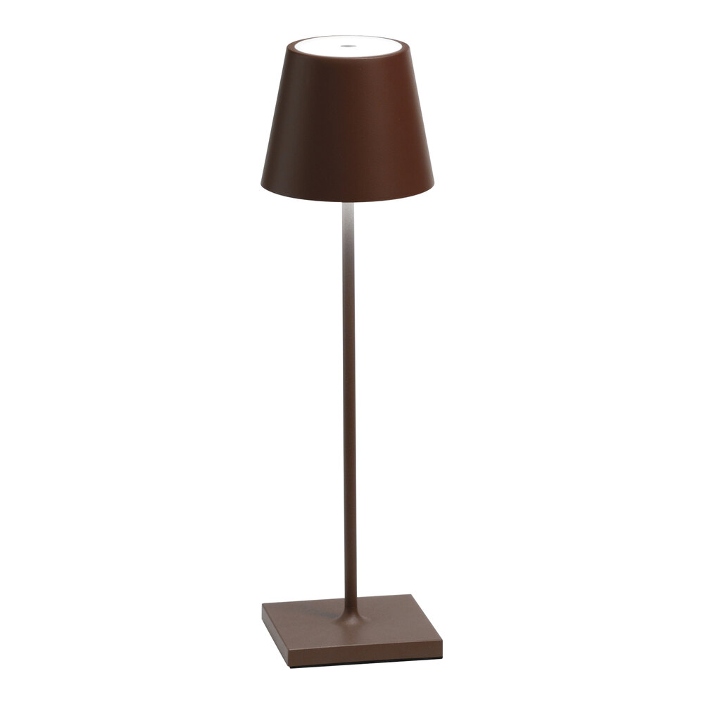 Zafferano America Poldina Pro 15" Rust Cordless Rechargeable Table Lamp ...