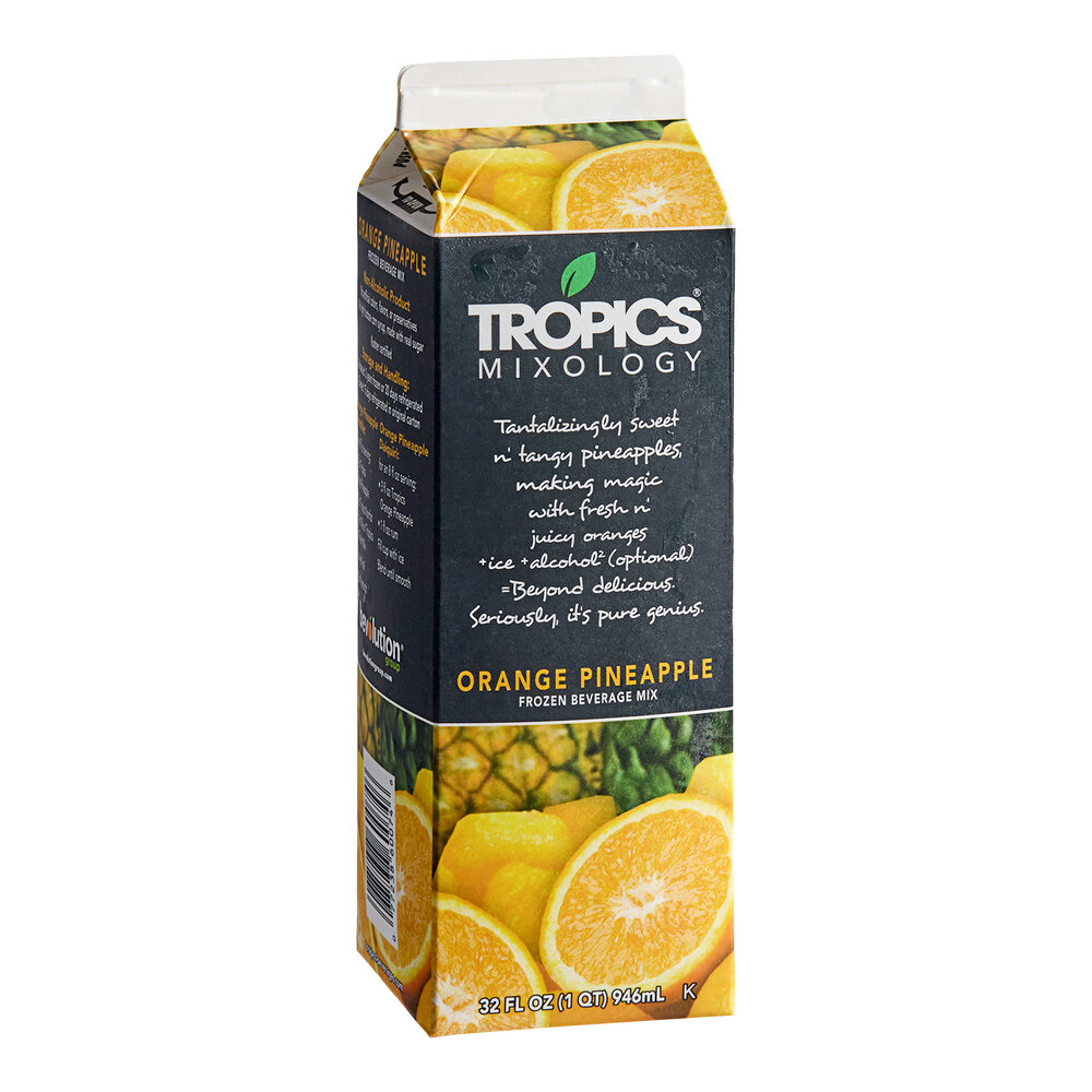 Tropics Mixology Orange Pineapple Frozen Beverage Mix 32 fl. oz. - 12/Case