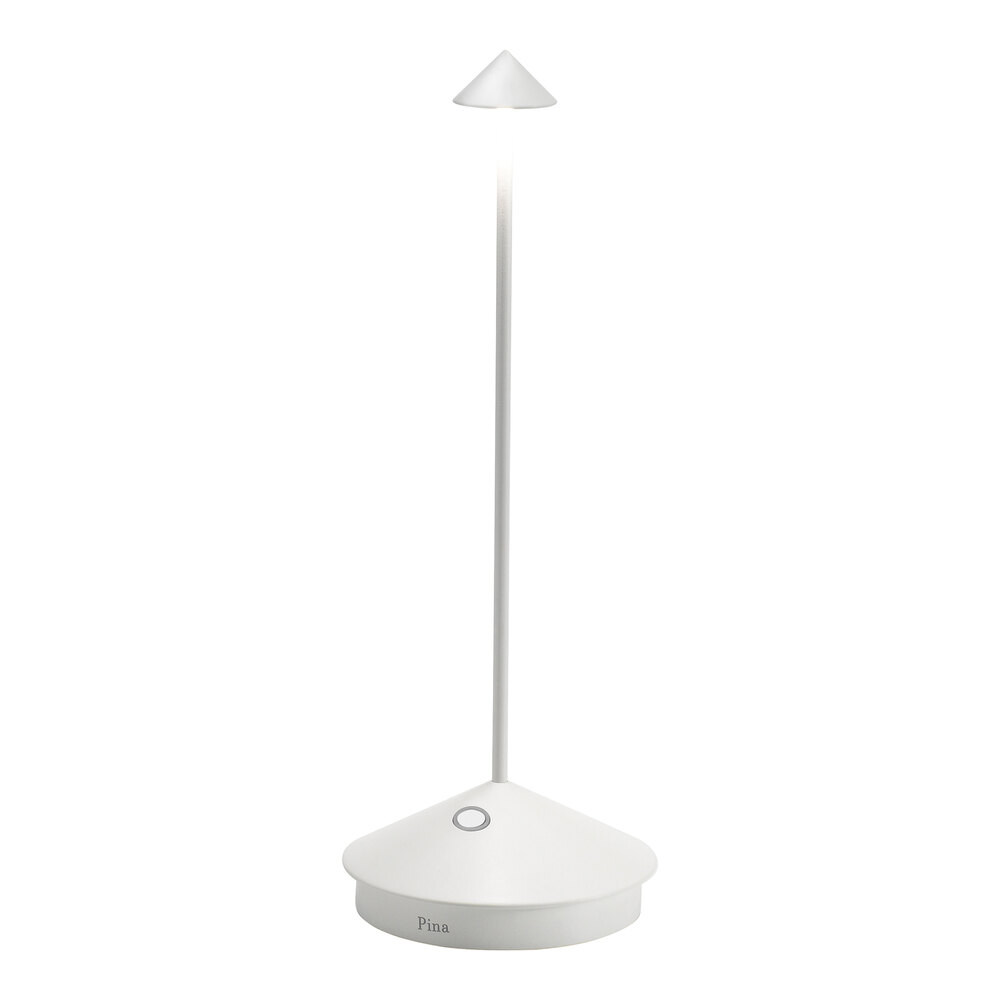 Zafferano America Pina Pro 11 7/16" White Cordless Rechargeable Table ...