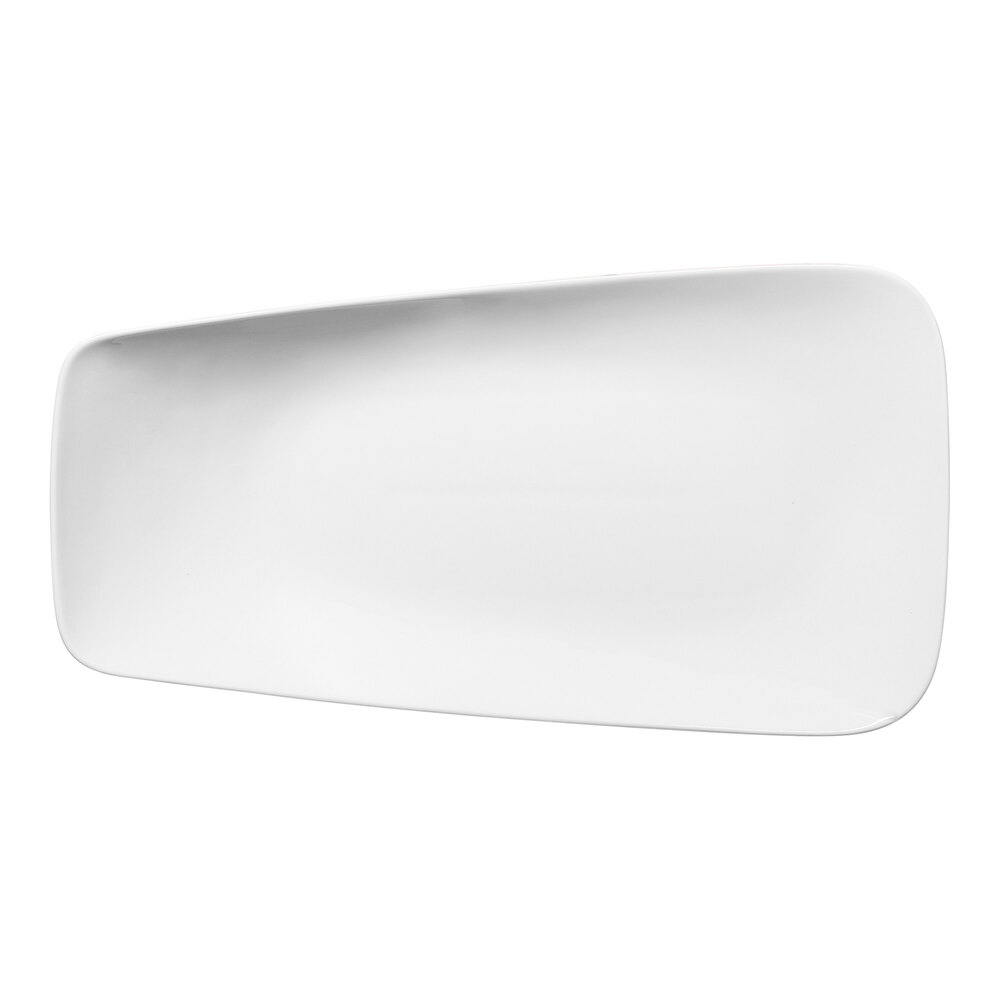 Ariane Vital Rectangle 15" x 8" Ivory Asymmetric Rectangular Porcelain ...