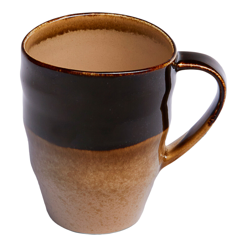 Ariane Sahara 10.14 oz. Brown Irregular Porcelain Mug - 6/Case