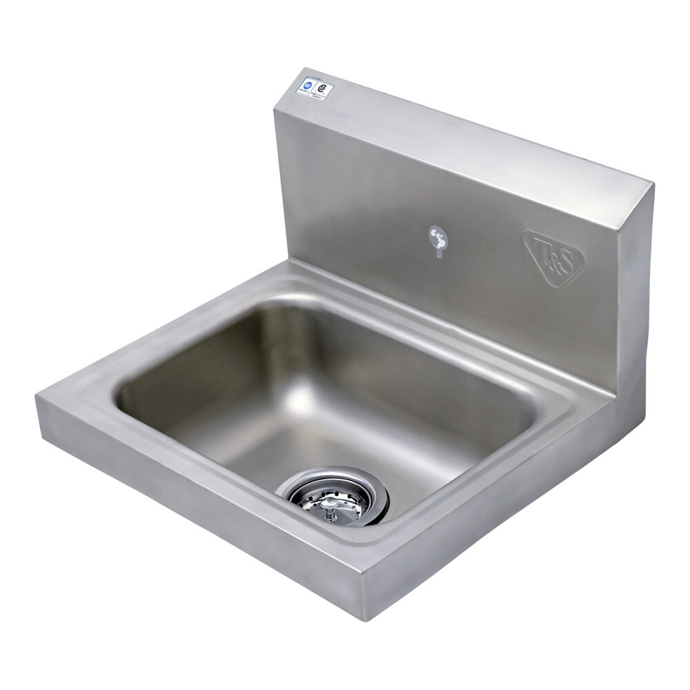 T&S HS-1715-1W 17 1/4" x 15 1/4" Wall-Mounted Hand Sink with Single ...