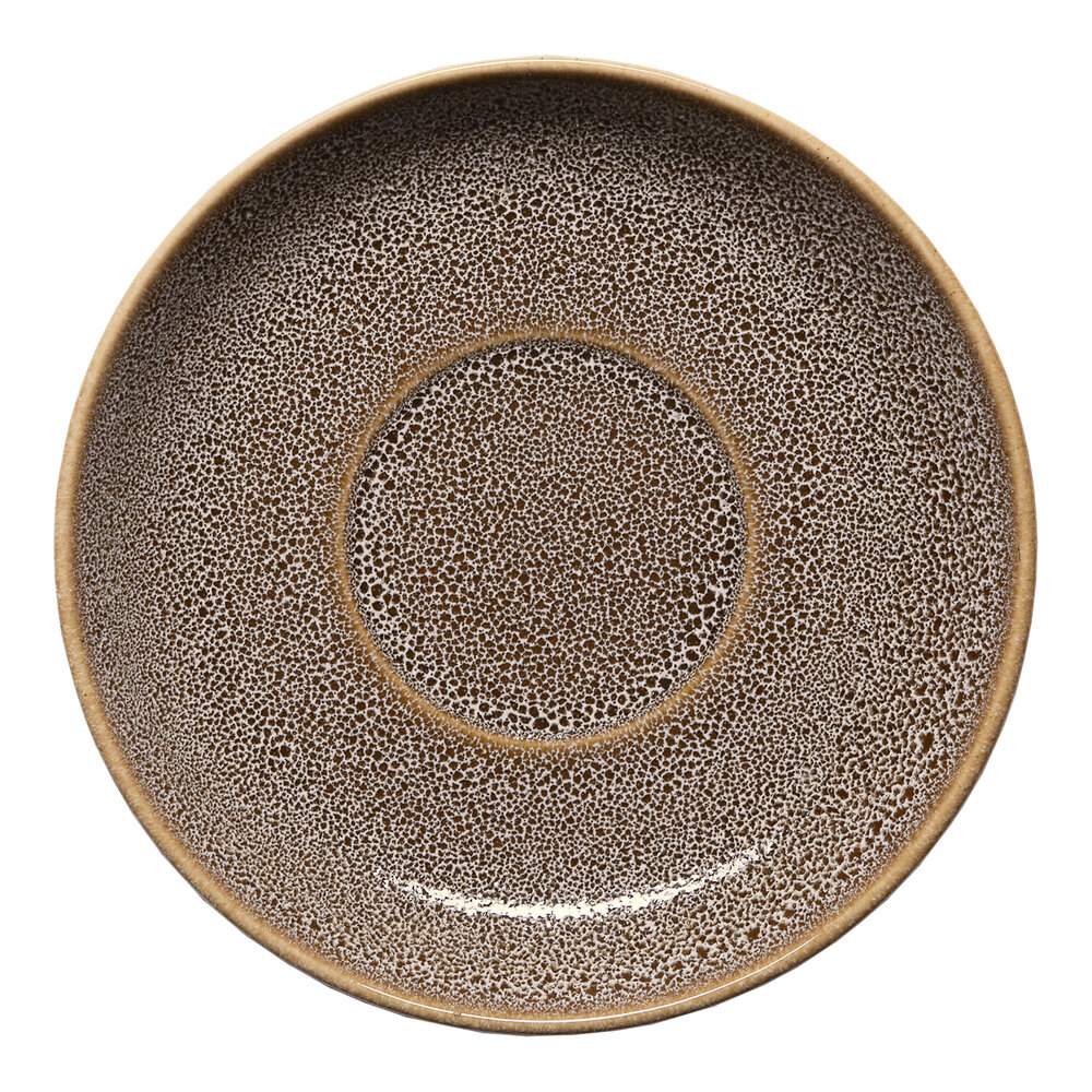 Ariane Freckles 5 1/8" Brown Round Rimless Porcelain Tea Cup Saucer ...