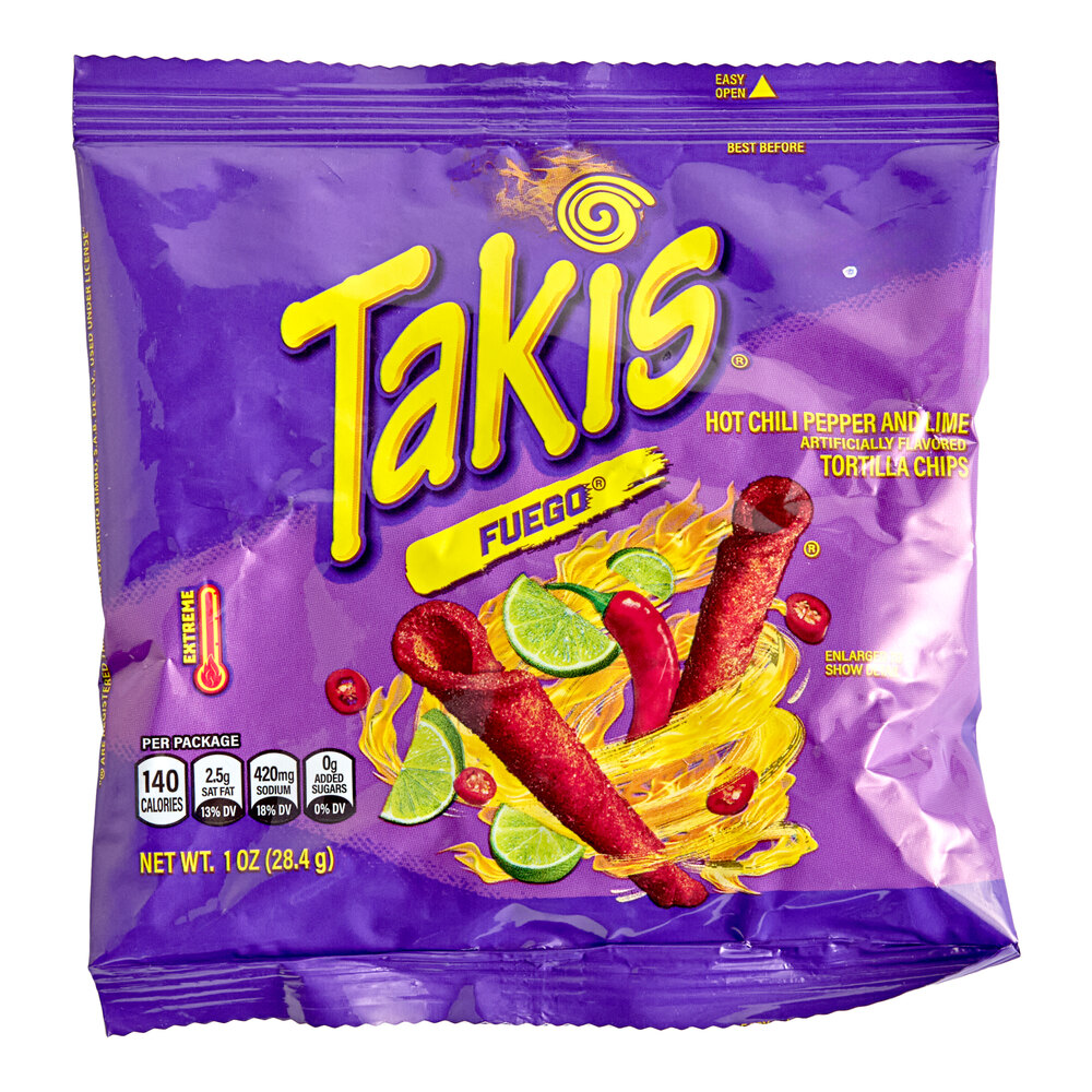 Takis Fuego Rolled Tortilla Chips 1 oz. - 50/Case