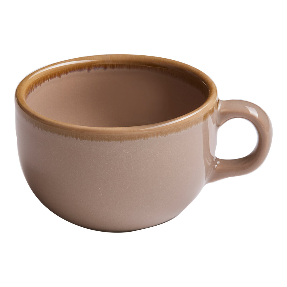 Ariane Splash Beige 7.78 oz. Beige Porcelain Tea Cup - 12/Case