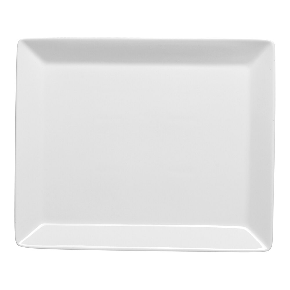 Ariane Panorama 9 7/16" x 7 11/16" Ivory Rectangular Porcelain Coupe ...