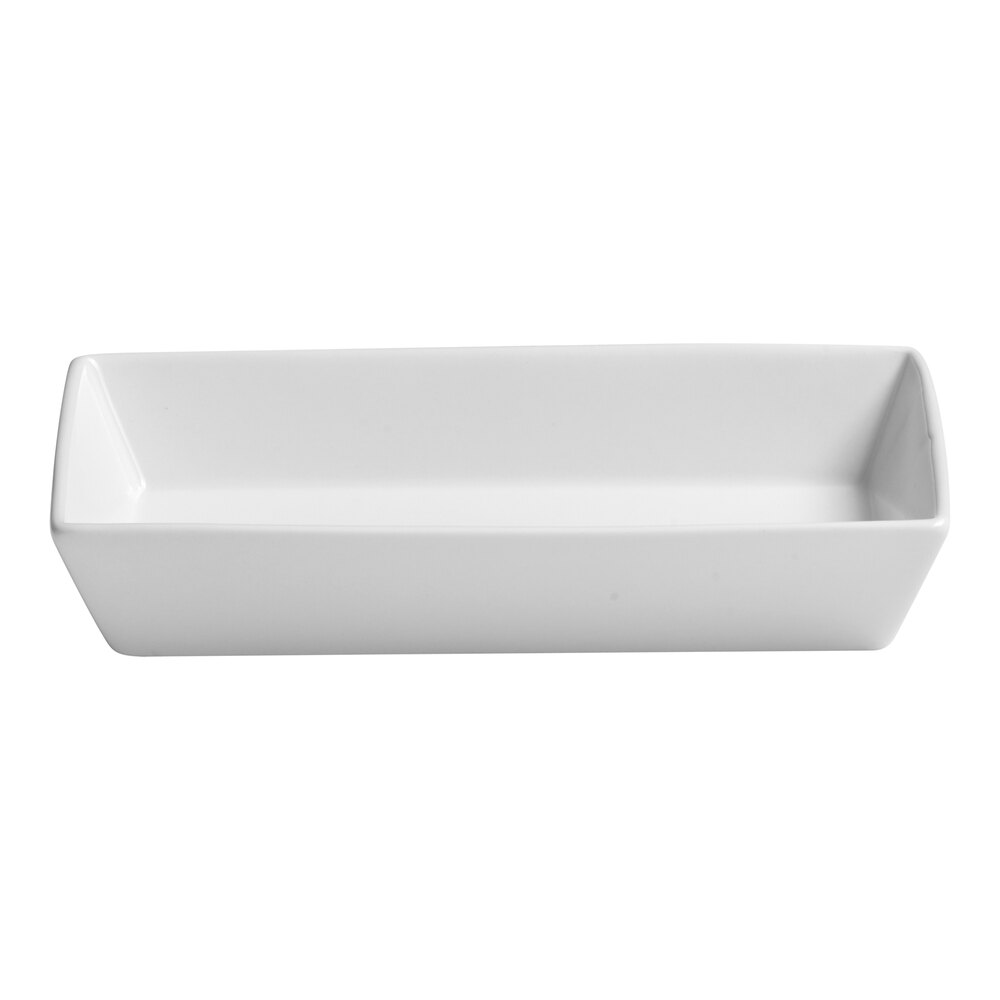 Ariane Panorama 5 oz. Ivory Rectangular Porcelain Coupe Deep Platter ...