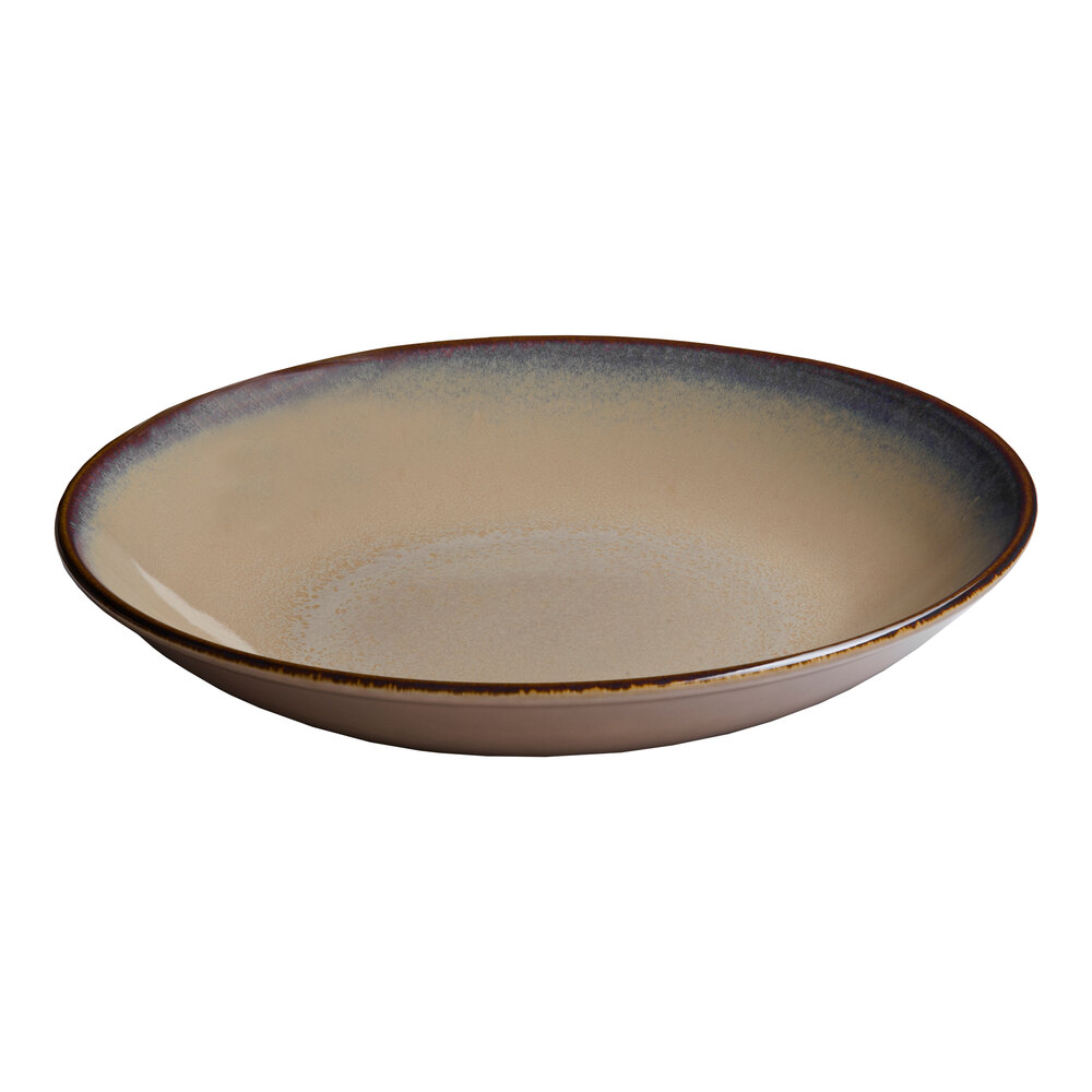Ariane Splash Beige 7" Beige Round Porcelain Coupe Deep Plate - 6/Case