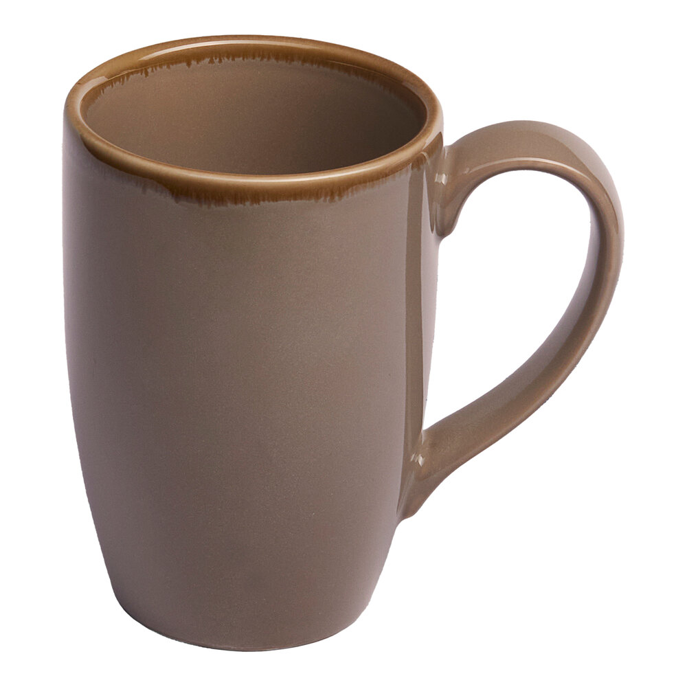 Ariane Splash Beige 10.14 oz. Beige Tapered Porcelain Mug - 6/Case
