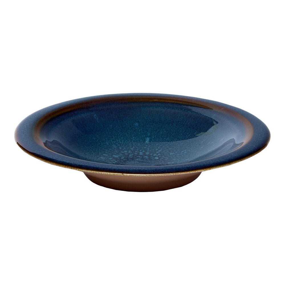 Ariane Splash Denim 9" Blue Round Embossed Porcelain Coupe Deep Plate ...
