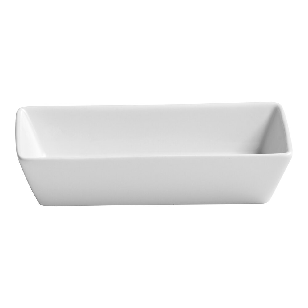 Ariane Panorama 2 oz. Ivory Rectangular Porcelain Coupe Deep Platter ...