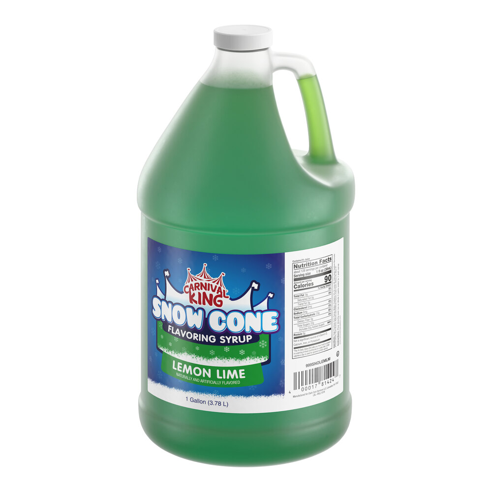 Carnival King Lemon Lime Snow Cone Syrup 1 Gallon - 4/Case