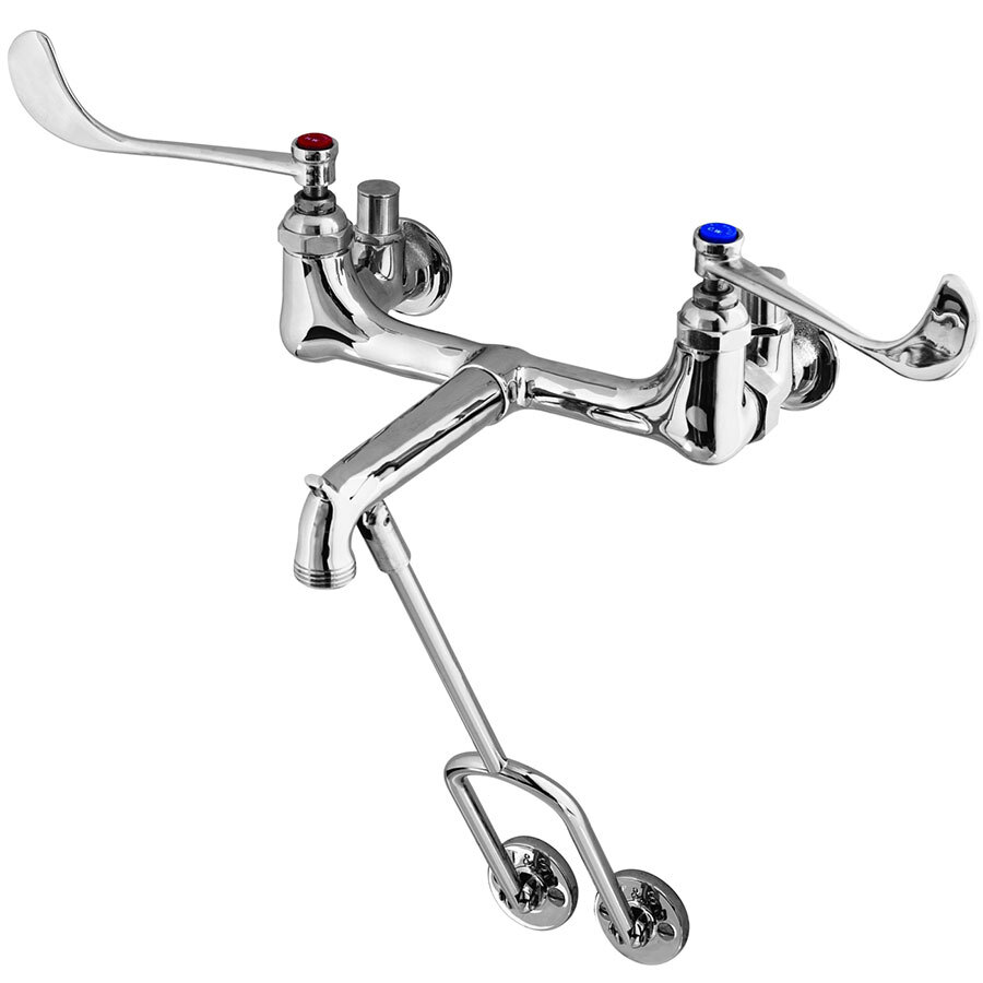 T&S B-0664-01 Wall Mount Polished Chrome Service Sink Faucet with 8 ...