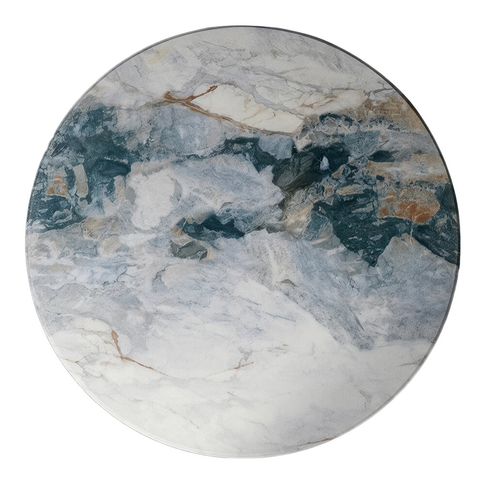 Superior Surfaces 36" Round Tuxedo Faux Marble Eased Edge Outdoor Table Top