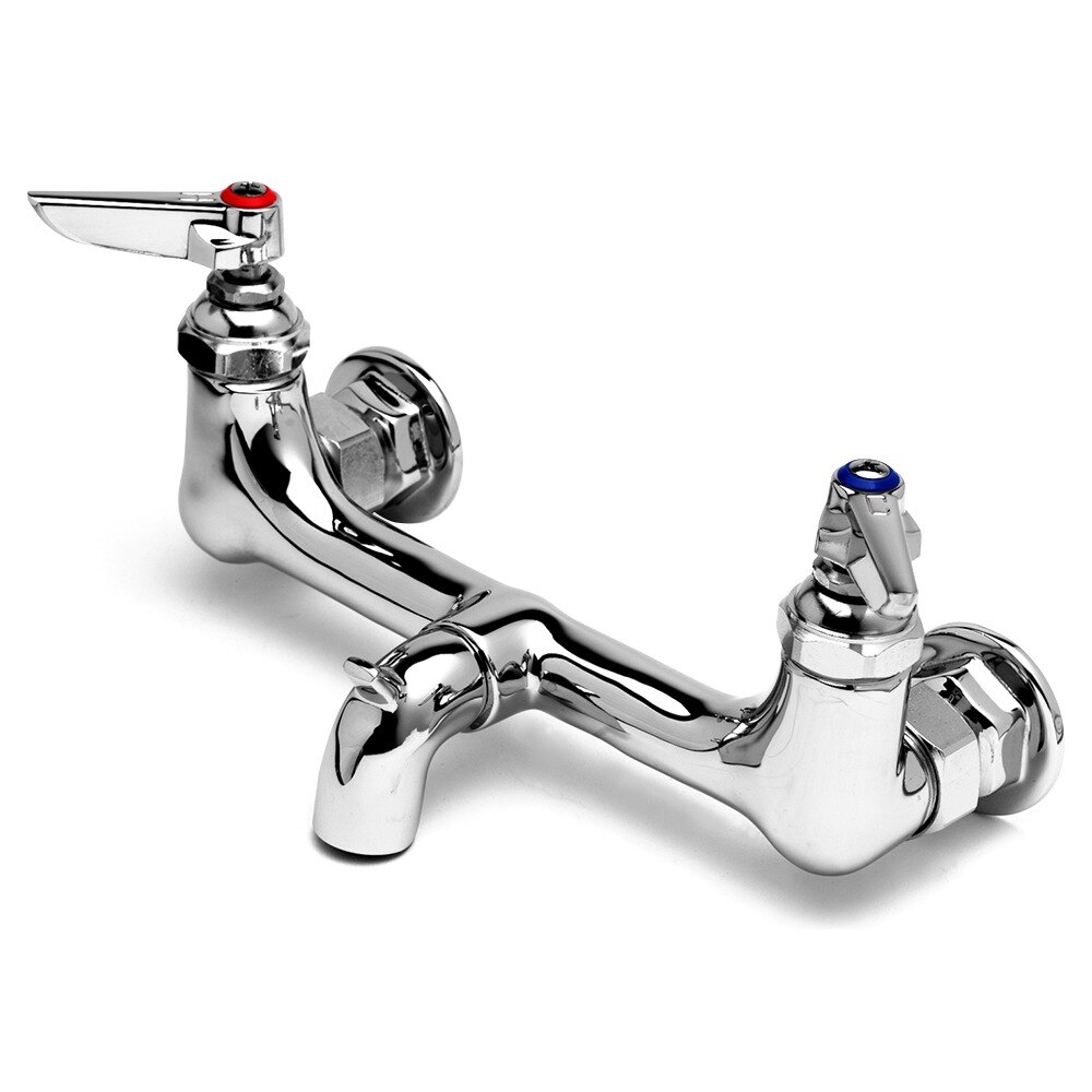 T&S B-0672-RGH Wall Mount Rough Chrome Service Sink Faucet with 8 ...
