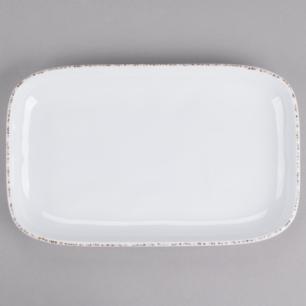 GET Urban Mill 12" x 7 1/2" Irregular Rectangular Melamine Platter - Sample