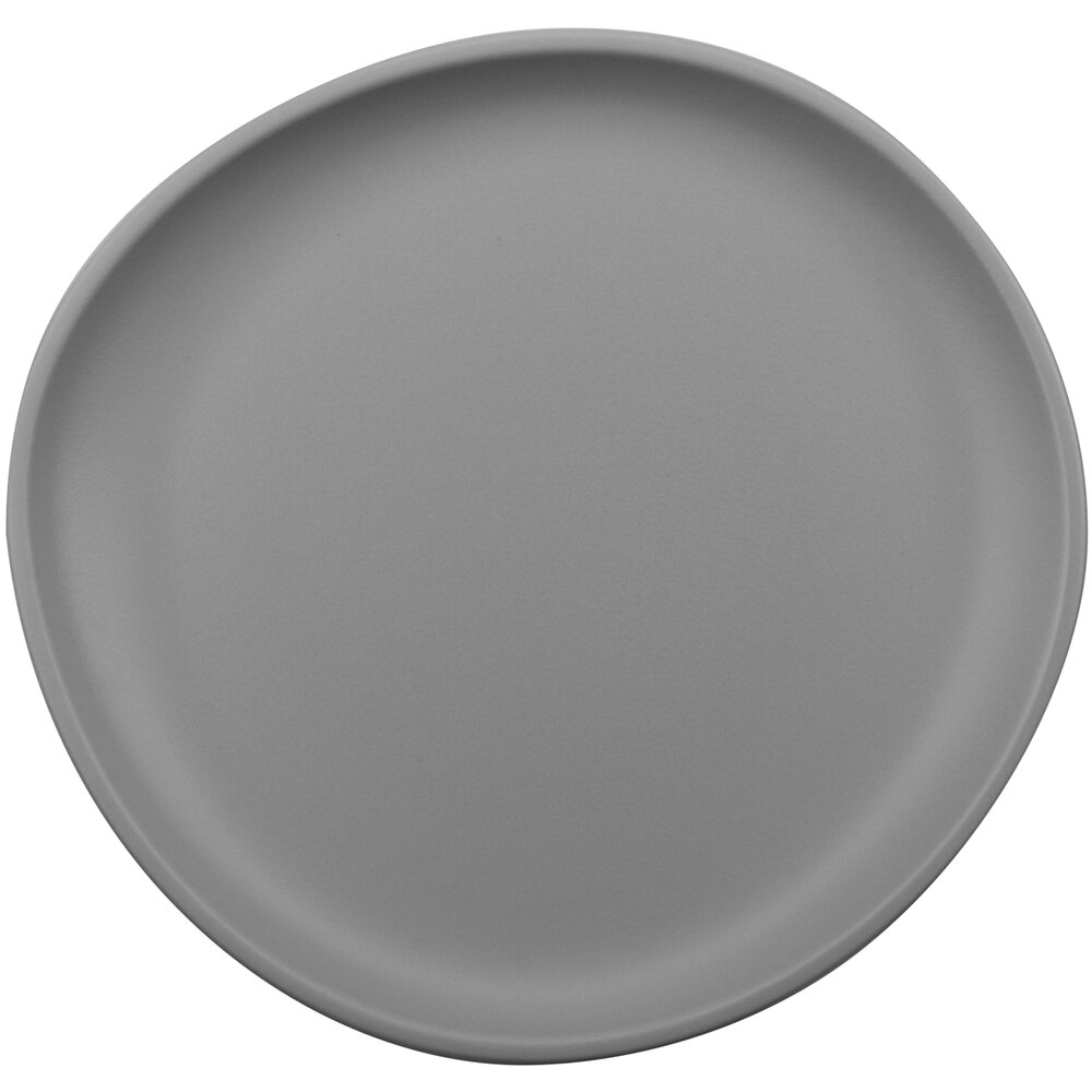 GET Riverstone 6" Light Gray Irregular Round Matte Melamine Coupe Plate ...