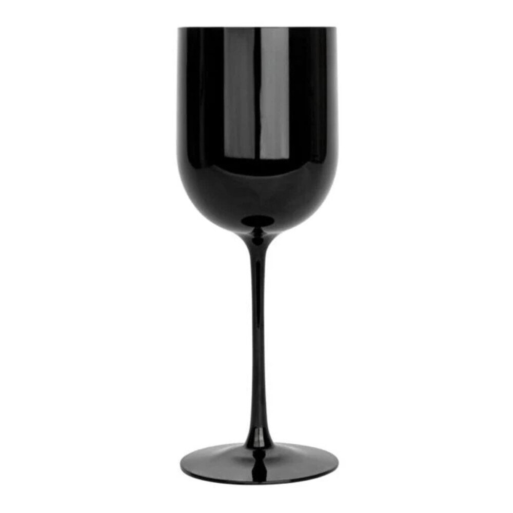 Posh Setting 12 oz. Round Black Plastic Wine Goblet - 60/Case