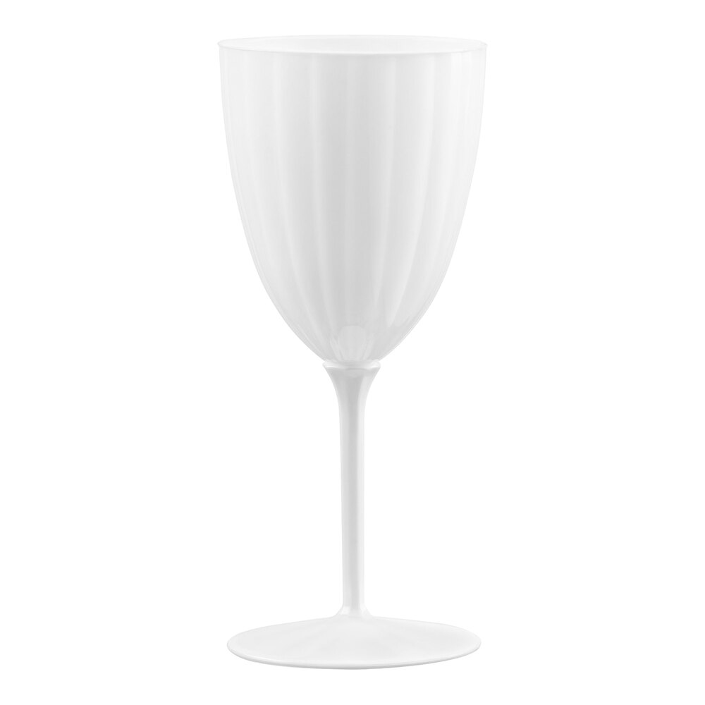 Posh Setting 7 oz. White 1-Piece Plastic Wine Goblet - 96/Case