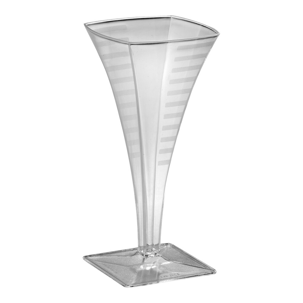 Fineline Tiny Temptations 2 oz. Square Clear Plastic Champagne Flute ...