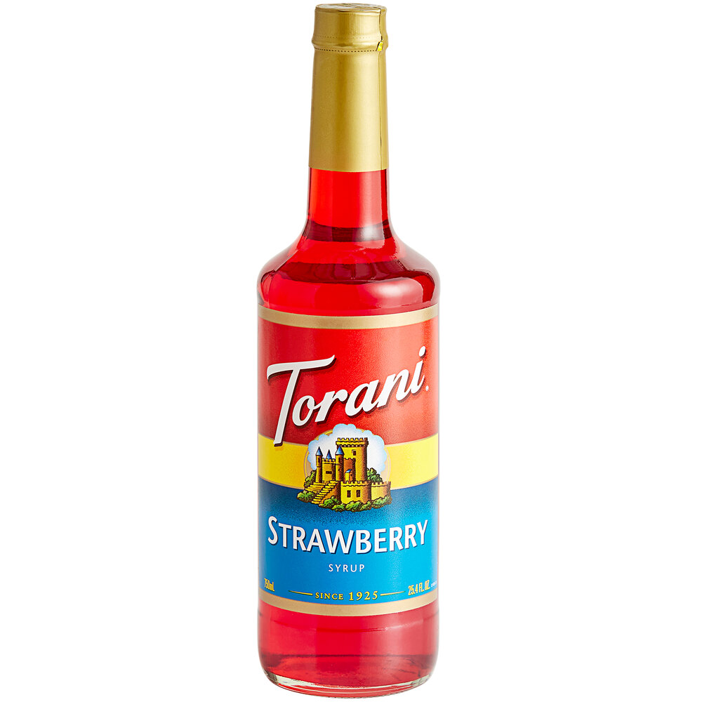 Torani Strawberry Syrup (750 mL) - WebstaurantStore