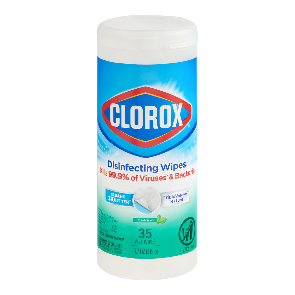 Clorox CLO01593CT 35-Count Fresh Scent Disinfecting Wipes - 12/Case
