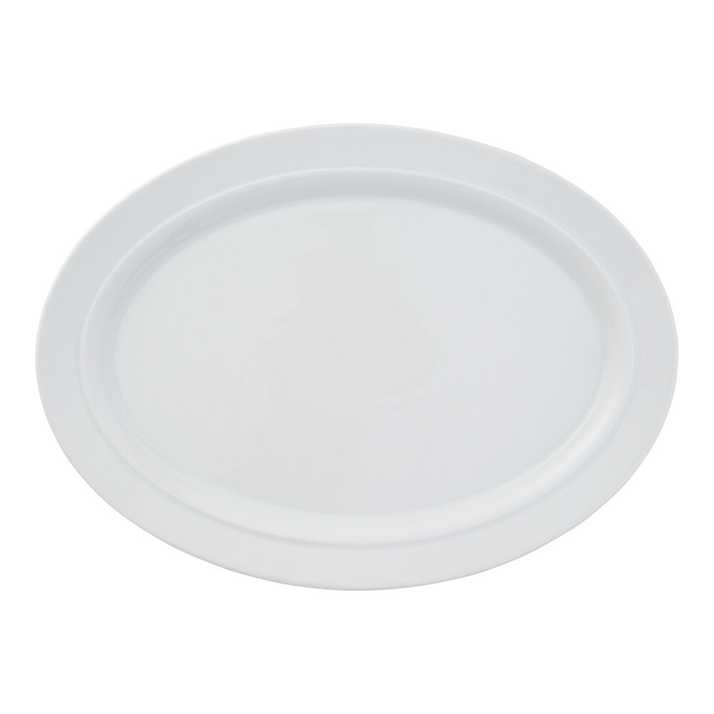 Reserve by Libbey Parisian 13" x 9 1/2" Porcelain Oval Platter - 6/Case