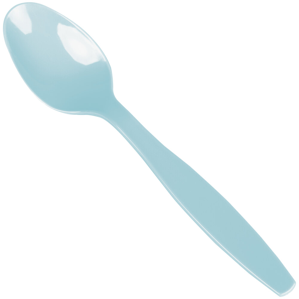 Creative Converting 6 1/8" Pastel Blue Heavy Weight Plastic Spoon - 288 ...