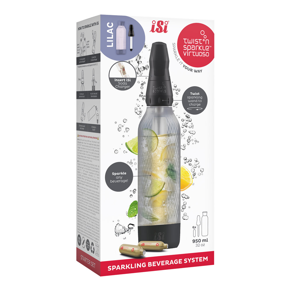 iSi Twist'N Sparkle Virtuoso 1 Liter Lilac Sparkling Beverage System ...