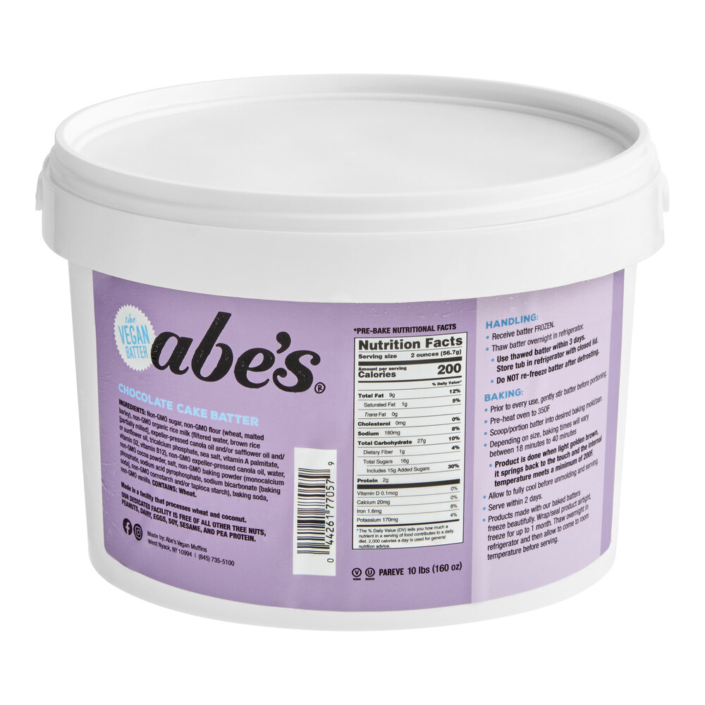 Abe's Vegan Chocolate Cake Batter 10 lb. - 2/Case