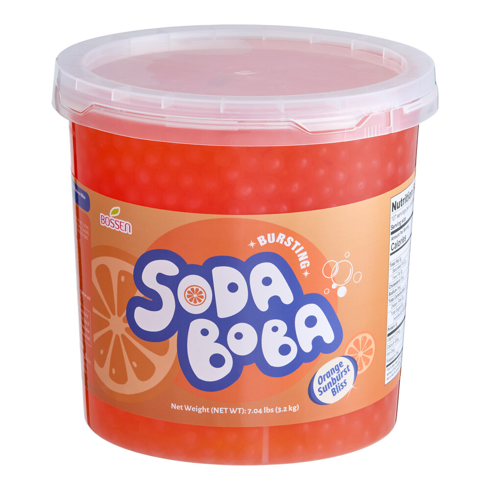 Bossen Orange Sunburst Bliss Soda Bursting Boba 7.04 lb. - 4/Case