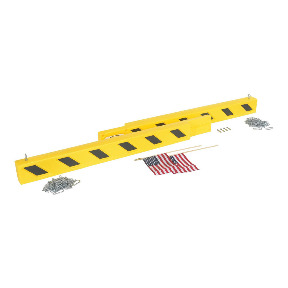 Vestil 120" Black / Yellow Overhead Door Guard with Flags ODG-120-F