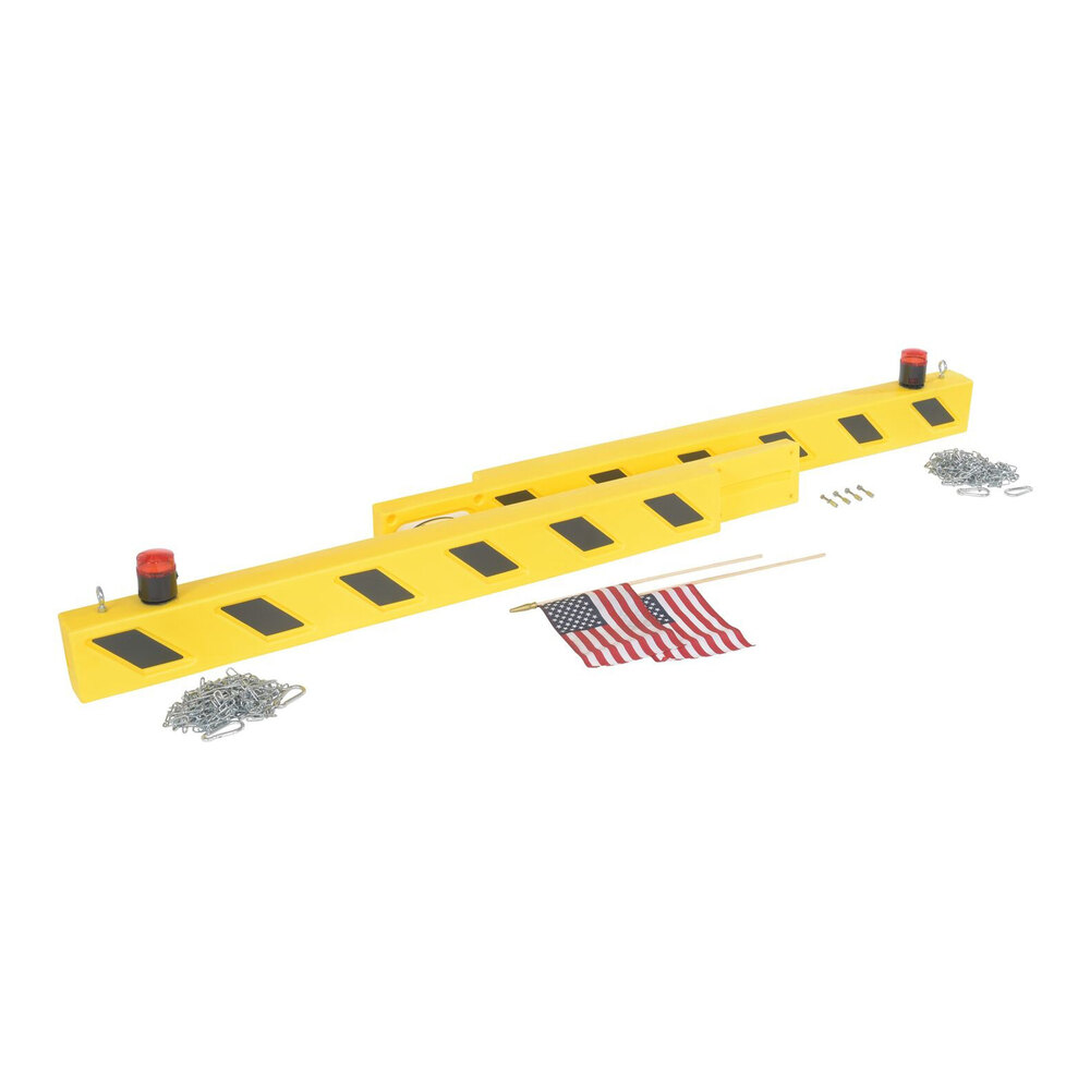 Vestil 120" Black / Yellow Overhead Door Guard with Flags and Blinking ...