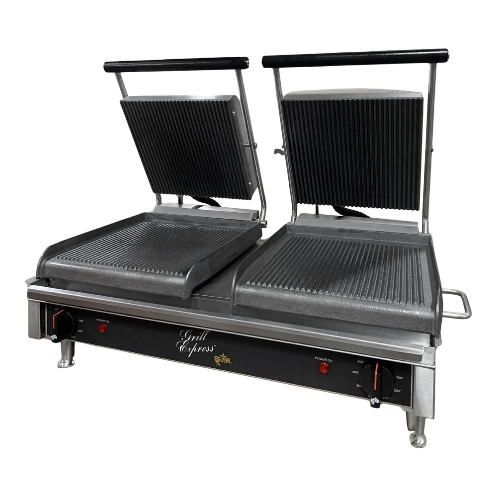 Star Grill Express GX20IG-240V 20" Double Sandwich Grill with Grooved ...