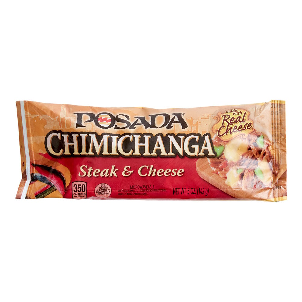 Posada Individually Wrapped Steak and Cheese Chimichanga 5 oz. - 24/Case