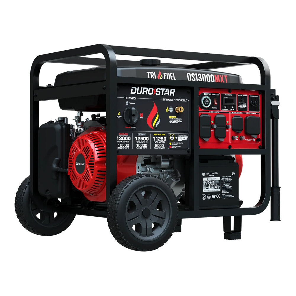 DuroStar 500 CC Tri Fuel Portable Generator with CO Alert DS13000MXT ...