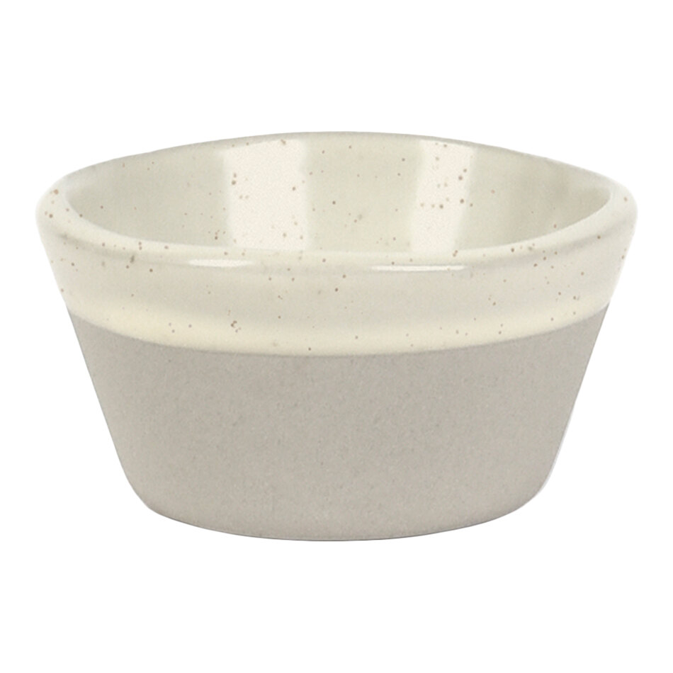 Front of the House Mezze® 2 oz. Sesame Two-Tone Round Porcelain Ramekin ...