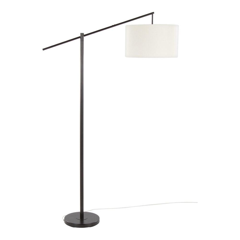 LumiSource Casper 69" Oil Bronze Floor Lamp with Natural Linen Drum ...