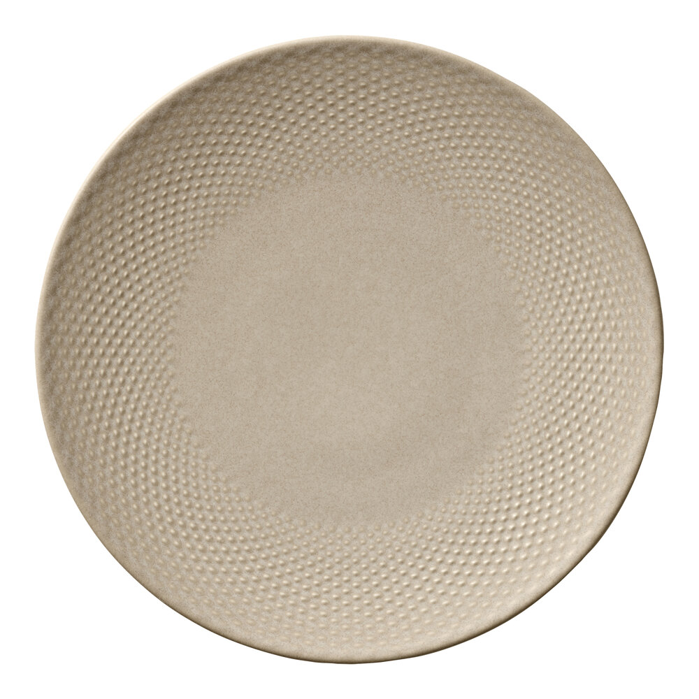 Heart & Soul Pine 9 1/2" Round Almond Porcelain Coupe Plate - 6/Case