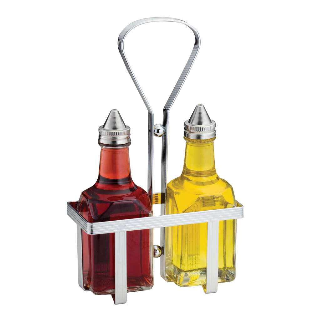 TableCraft European Collection 6 oz. 3-Piece Clear Glass Oil and ...