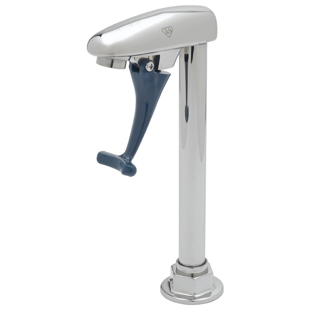 T&S B-1222 Deck Mount Push Back Glass Filler with 8" Pedestal - 1/2 ...