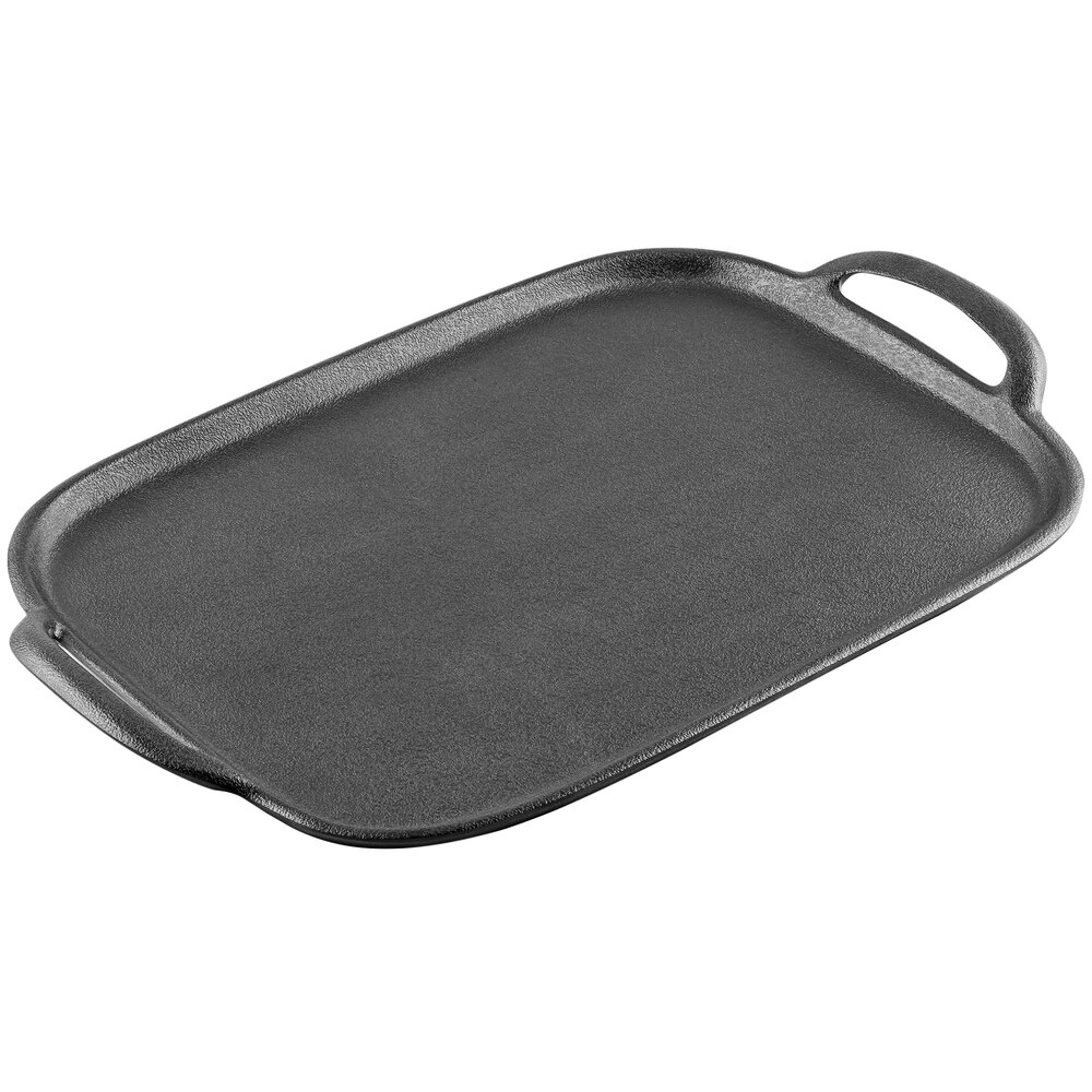 Tablecraft 20 3/8" x 13 1/4" Faux Cast Iron Matte Black Melamine Tray ...