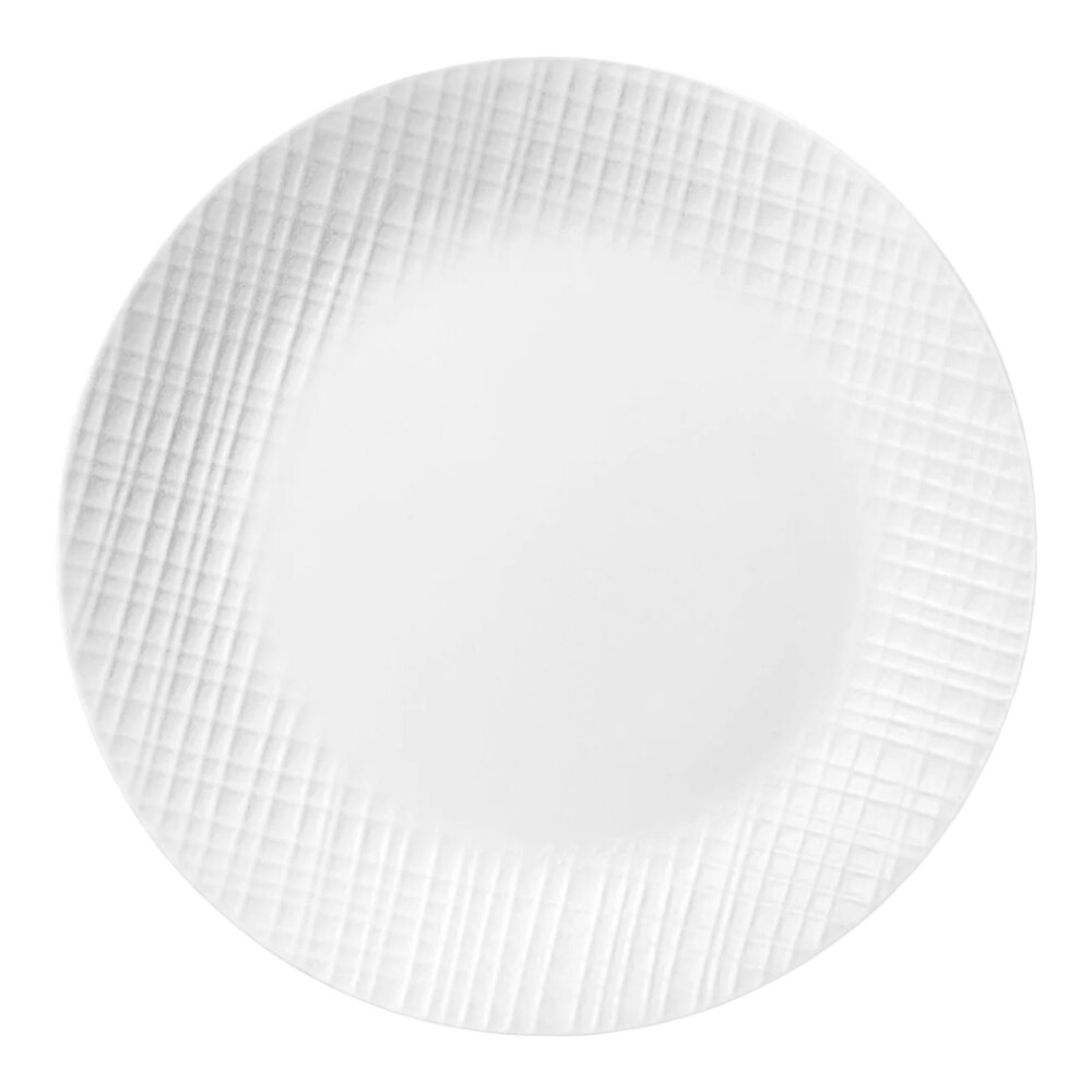 Corelle Essentials Woven 10 1/4" Round Glass Bright White Coupe Plate ...