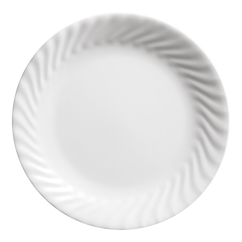 Corelle Premium Brisas 7 1/2" Round Glass Bright White Plate with ...