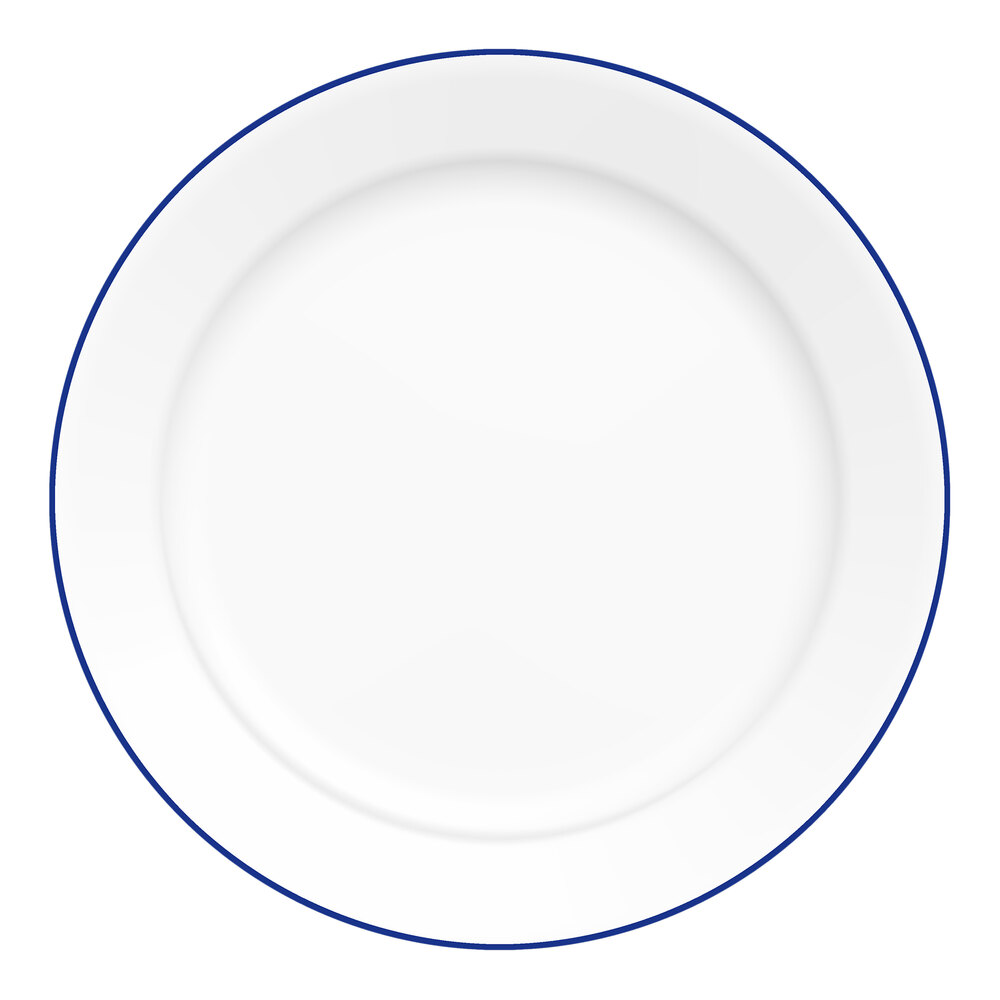 Corelle Premium Banded Narrow Rim 10 1/4" Round Glass Bright White ...